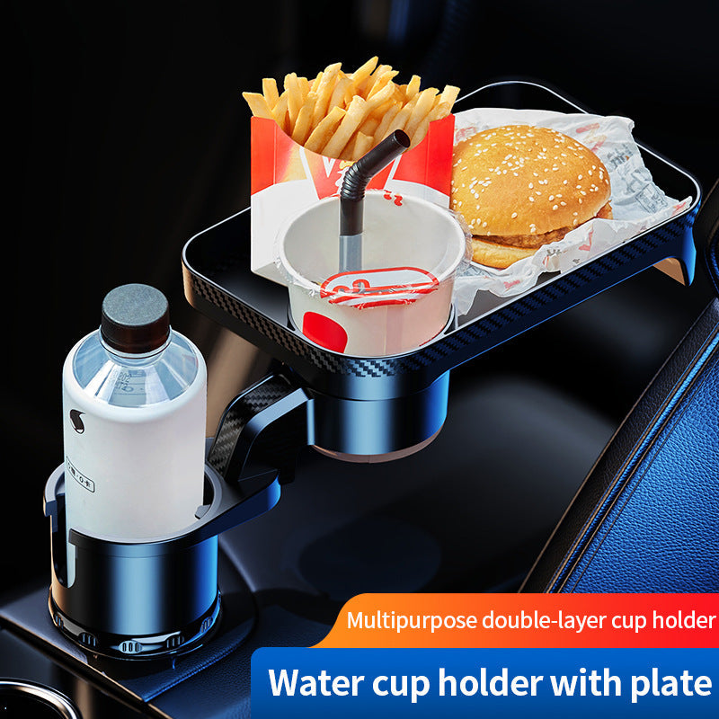 Car 360-Degree Rotating Dinner Plate Car Beverage Coffee Burger Water