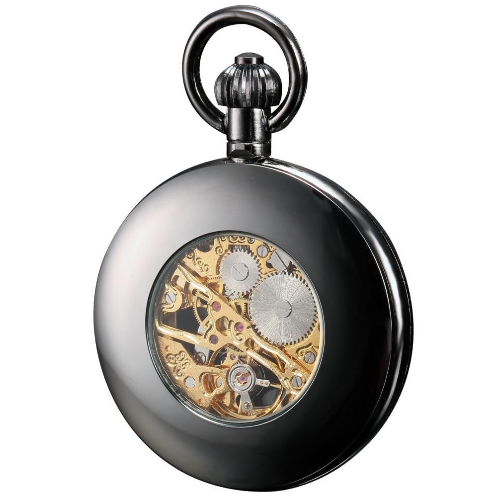 Men's Mechanical Hand Wind Steampunk Roman Pocket Watch