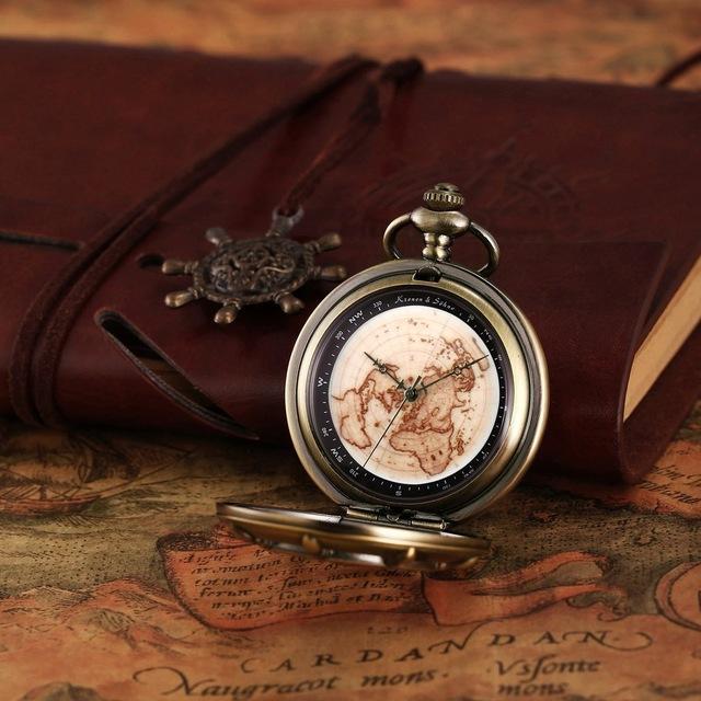 Men's World Map Collection Pocket Watches - 3 Colors