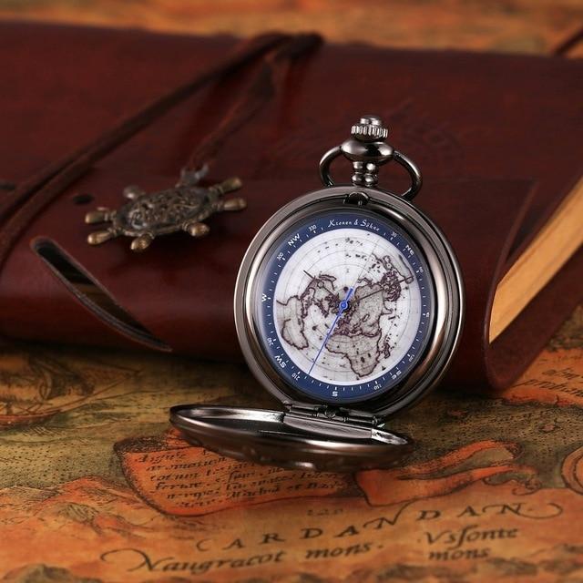 Men's World Map Collection Pocket Watches - 3 Colors